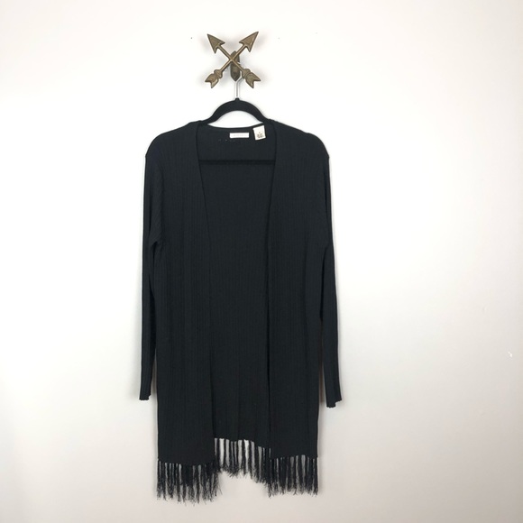 Laura Ashley | Sweaters | Laura Ashley Black Ribbed Cardigan With ...